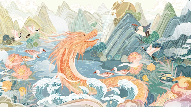 国潮风龙_莫醒__插画师作品_涂鸦王国gracg.com-花瓣网
