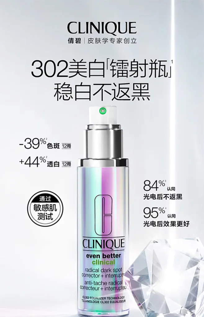 【直播间秒杀】倩碧302镭射瓶美白精华液 面部淡斑淡痘印敏感肌-tmall.com天猫-花瓣网