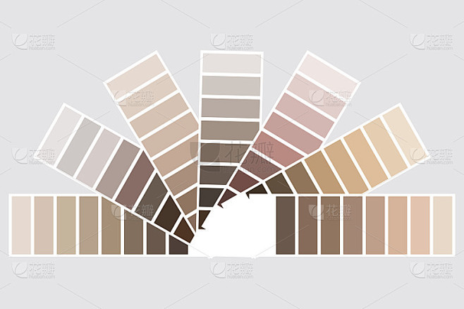 Color palette. Beige set of shades. A palette of p