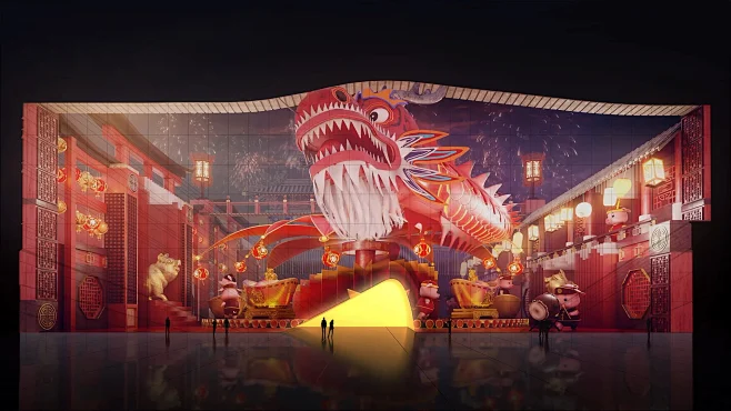 3D c4d CGI projection mapping after effects cinema 4d Octane Render-花瓣网