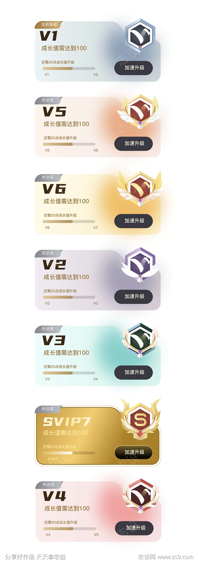 会员等级成长卡片_源文件下载_PSD格式_1400X3980像素-徽章,勋章,成长,等级,卡片,会员,VIP-作品编号:2024101014594633-源文件库-ywjfx.cn-花瓣网