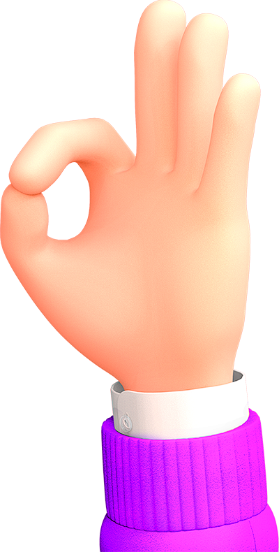 YES OK 卡通3D手势 PNG免抠图