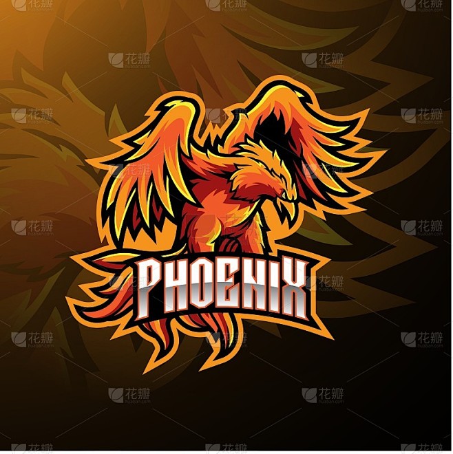 Phoenix sport mascot logo design