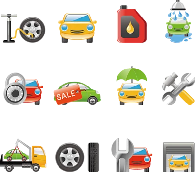 【米图网-52mitu.com】小图标 矢量图标 icon ico图标 图标合集 常用图标 汽车图标 机车 汽车维修 汽油桶一组汽车维修元素图标-花瓣网