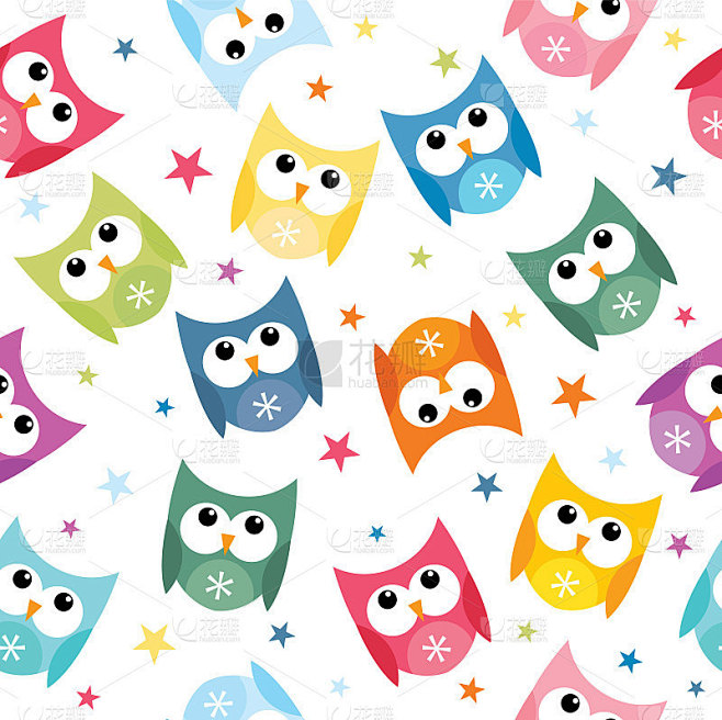 colorful owl pattern design