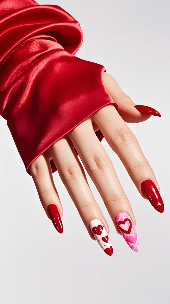 Cute & Romantic Nail Art for Val-花瓣网