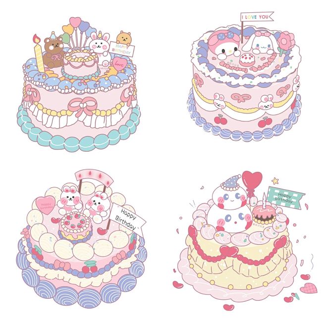 简笔画 超可爱蛋糕