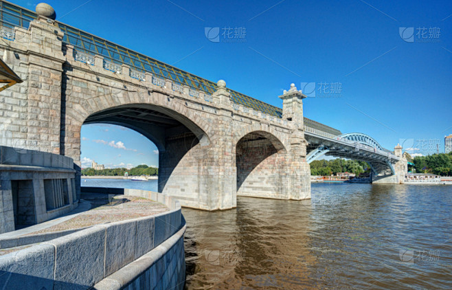 行人,莫斯科,桥,水平画幅,建筑,欧洲,古老的,拱门,户外