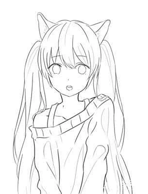 素描画动漫人物绘画作品-花瓣网