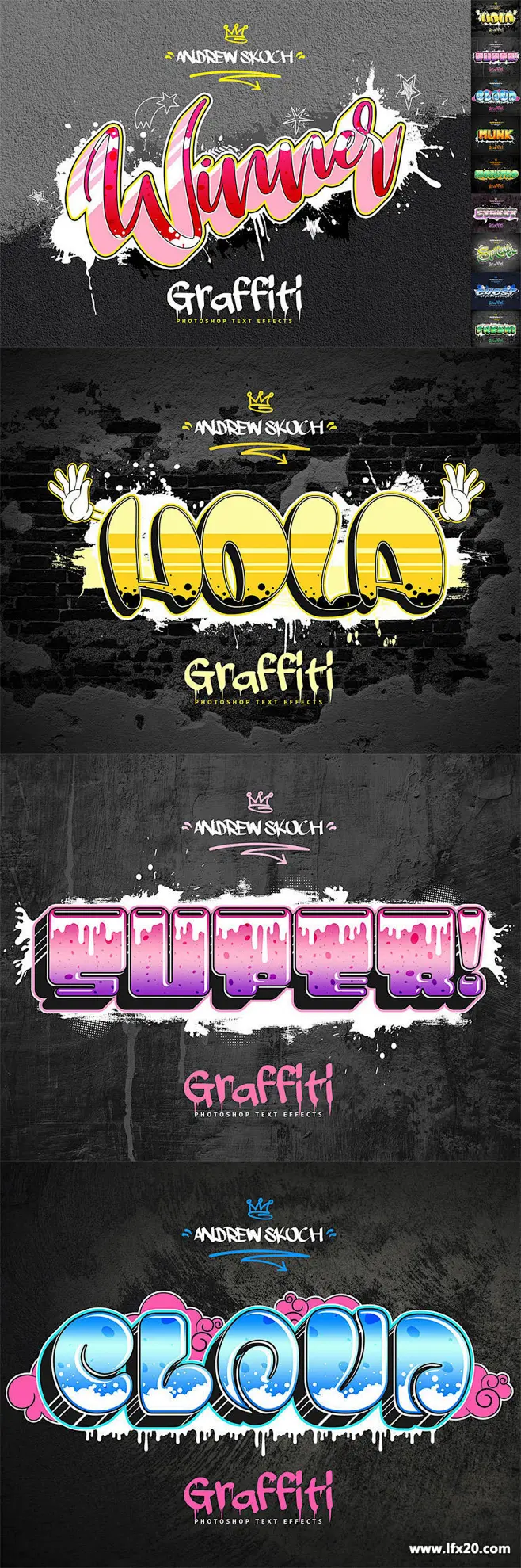 涂鸦文字效果标题设计PSD模板v3 Graffiti Text Effects – 10 PSD – vol 3【PSD,ASL,PDF】_字体样式_素材下载-乐分享素材网-花瓣网