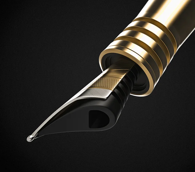 3d Golden Ink Pen : a 3d model of an ink pen. No particular purpose for ...