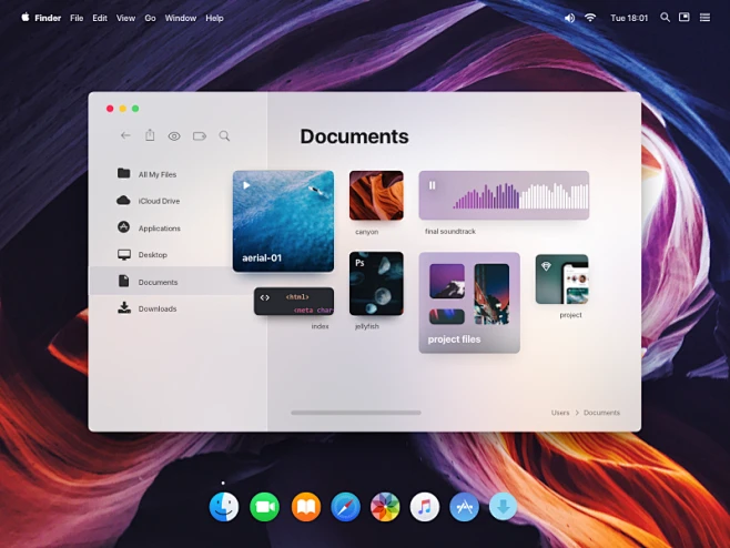 macOS Redesign Concept - Finder imac macbook macintosh dock desktop gui ...