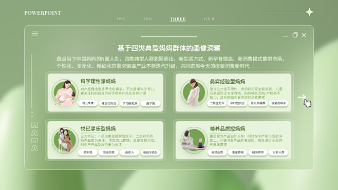 并列 人物介绍 网页设计 毛玻璃 4段4项内容页 @多梦PPT⇦ https://huaban.com/user/tooodream