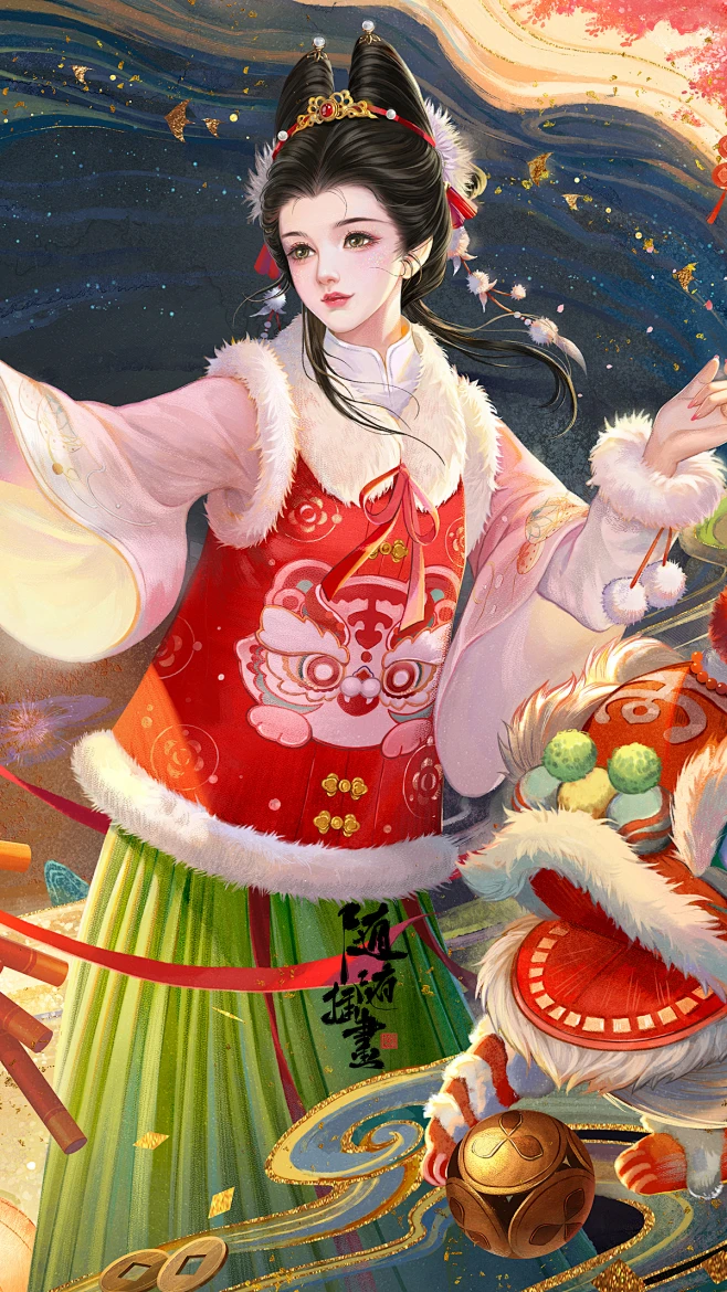 逆水寒新年时装KV_养猫画画的随随__插画师作品_涂鸦王国gracg.com-花瓣网