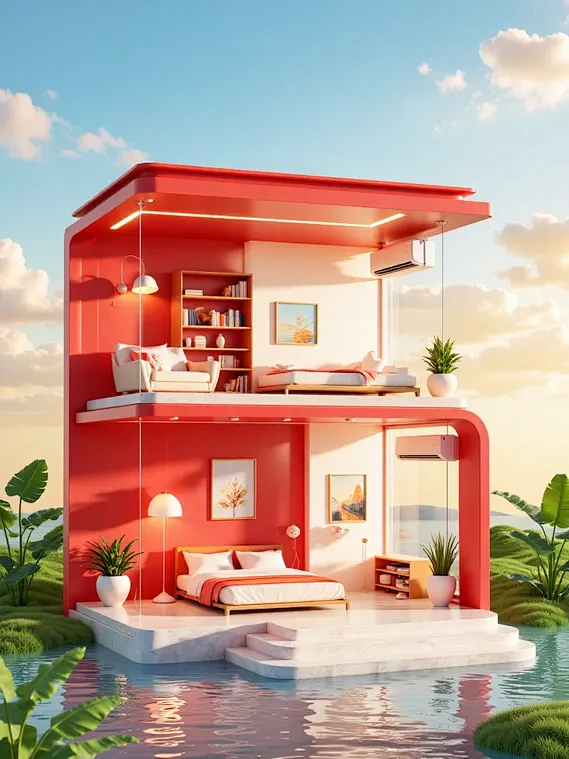 R_电商|C4D建筑场景-LoRA-挣钱养菜菜-LiblibAI-花瓣网