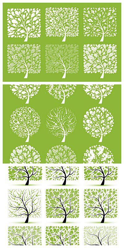 Green Spring Trees Vector