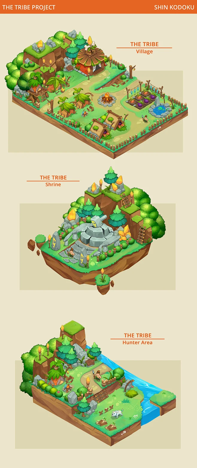The Tribe - Isometric Game Concept 项目 | Behance 上的照片、视频、徽标、插图和品牌-花瓣网