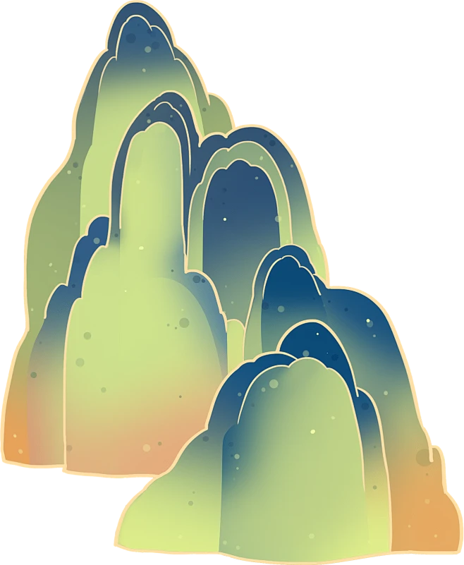 创意国潮风中秋节插画-山-花瓣网