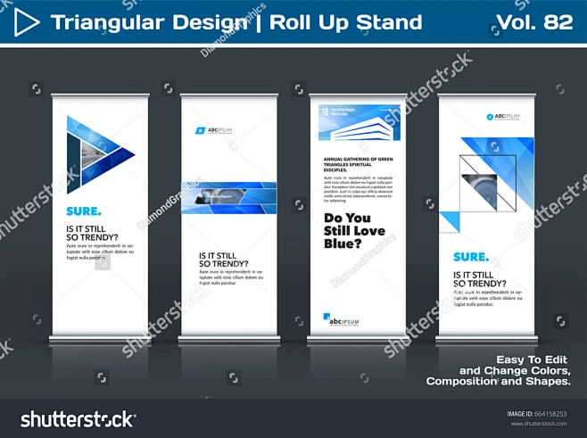 Abstract business vector set of modern roll Up Banner stand design ...
