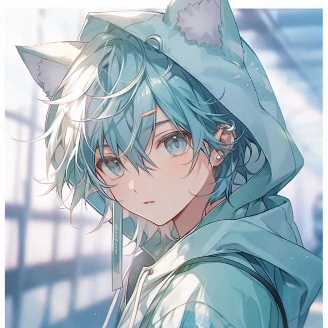 猫耳少男｜可爱系｜头像｜蓝色系