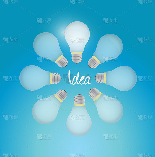 Light bulb idea circle illustration design
