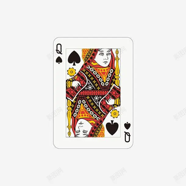 黑桃扑克牌Q-花瓣网