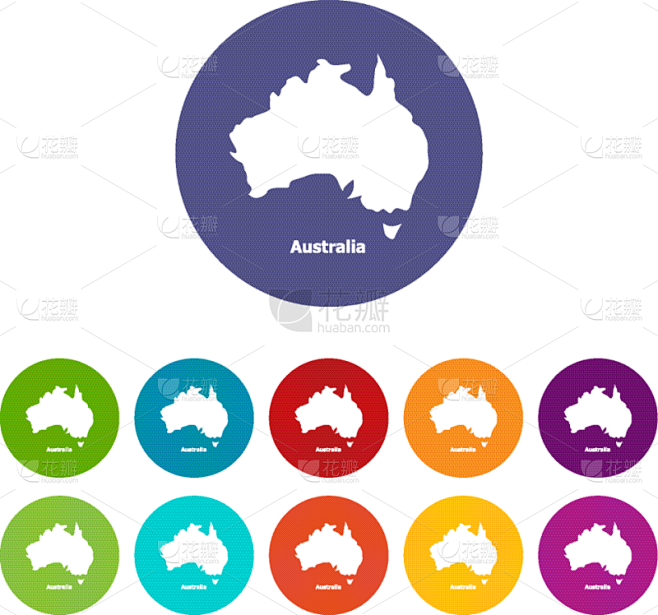 澳大利亚,图标,简单,分离着色,自然,悉尼,阿德莱德市,布里斯班,海洋