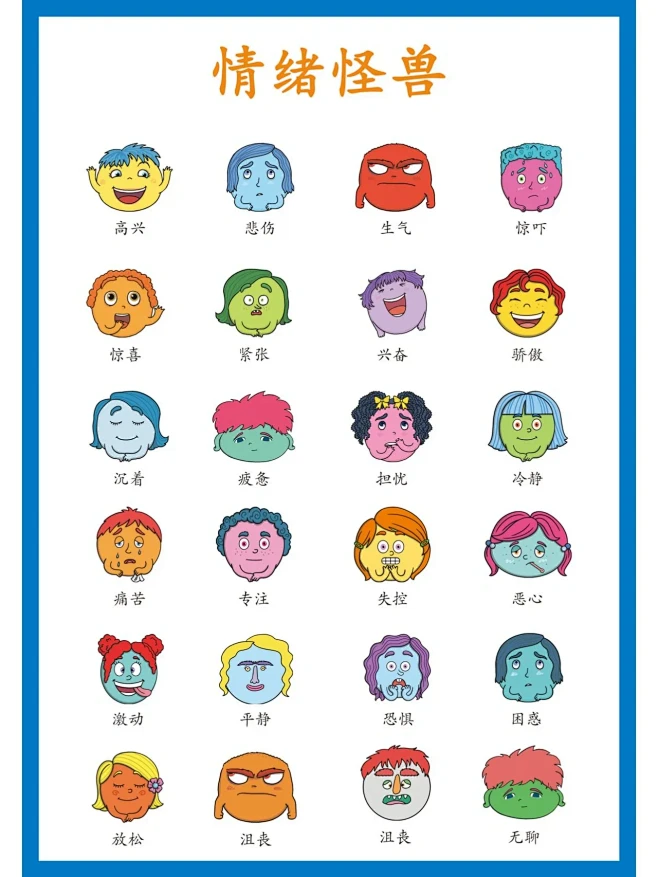 教孩子识别情绪小怪兽-花瓣网