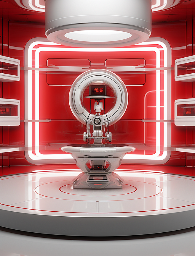 红色c4d立体空间感背景 (3)