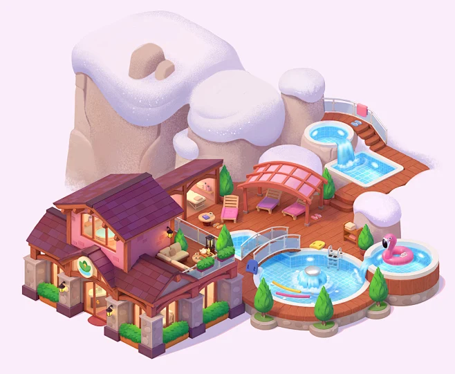 2d game cartoon casual game concept art Environment design game design ...