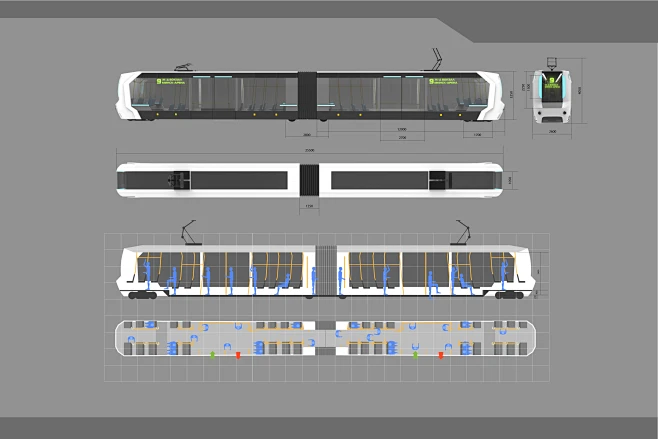 tram tramway train rail city concept automatic hi-tech traffic TRANS-花瓣网