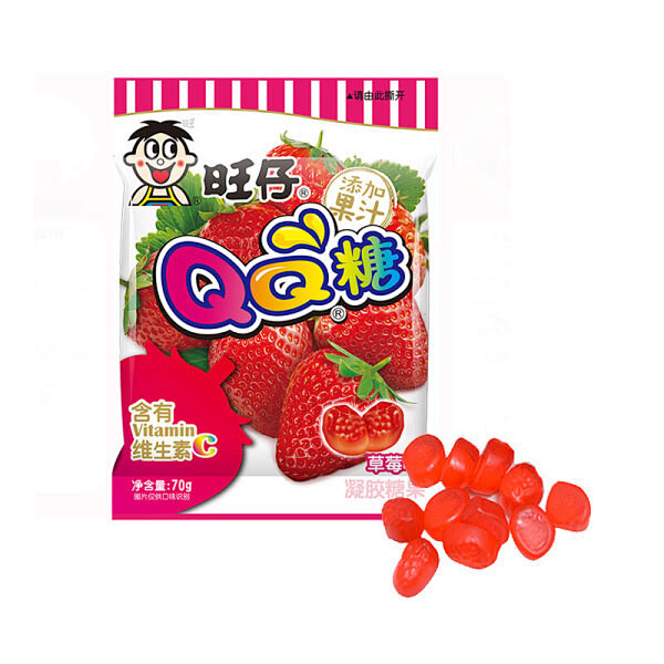 旺旺 旺仔QQ糖 70g 果汁软糖橡皮糖儿童糖果休闲零食小吃 草莓味【价格、品牌、报价】-1号店