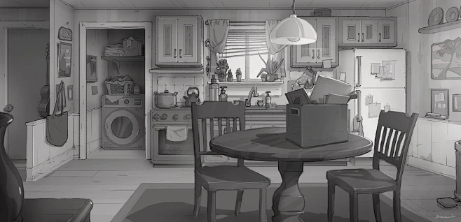 欧美Q版室内场景原画来自cgbook.cn (761)-花瓣网