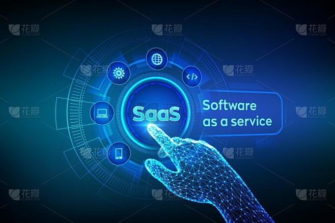 SaaS. Software as a service. Internet and technolo