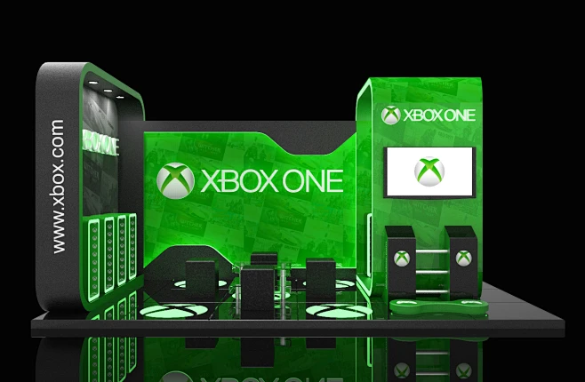X-BOX ONE Booth : X box - ejercicio de diseño _EXPO采下来_T201981 #率叶插件，让 ...