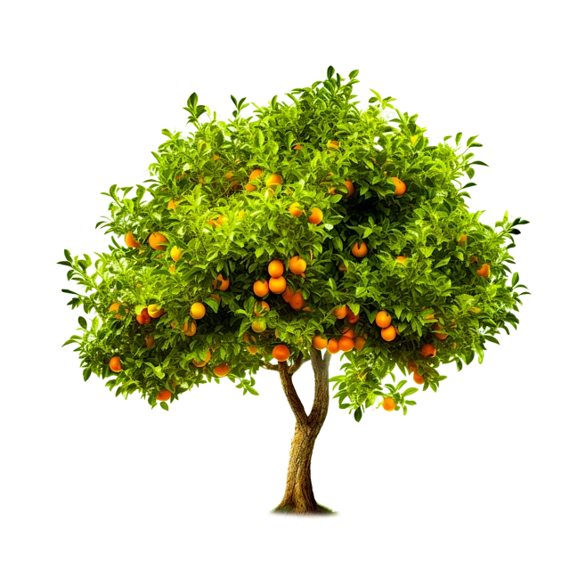 Orange Thin Tree AI Generative png-花瓣网