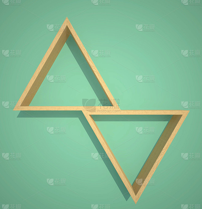 3D插图，空三角形架子
