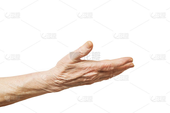 古老的,手,白色背景,做手势,老年人,手臂,分离着色,稳定,说话,出示