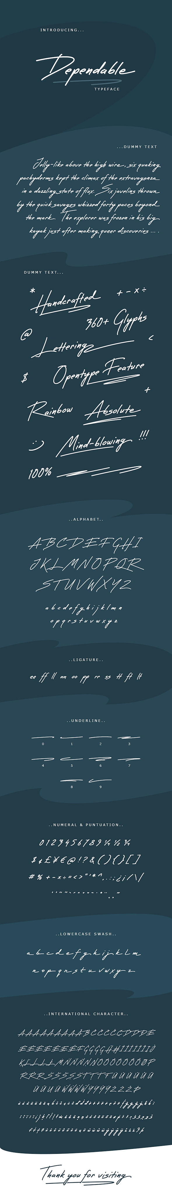 可靠的字体——书写脚本Dependable Font - Hand-writing Script替代,艺术,酷,工艺,创意,设计,字体,一方面 ...