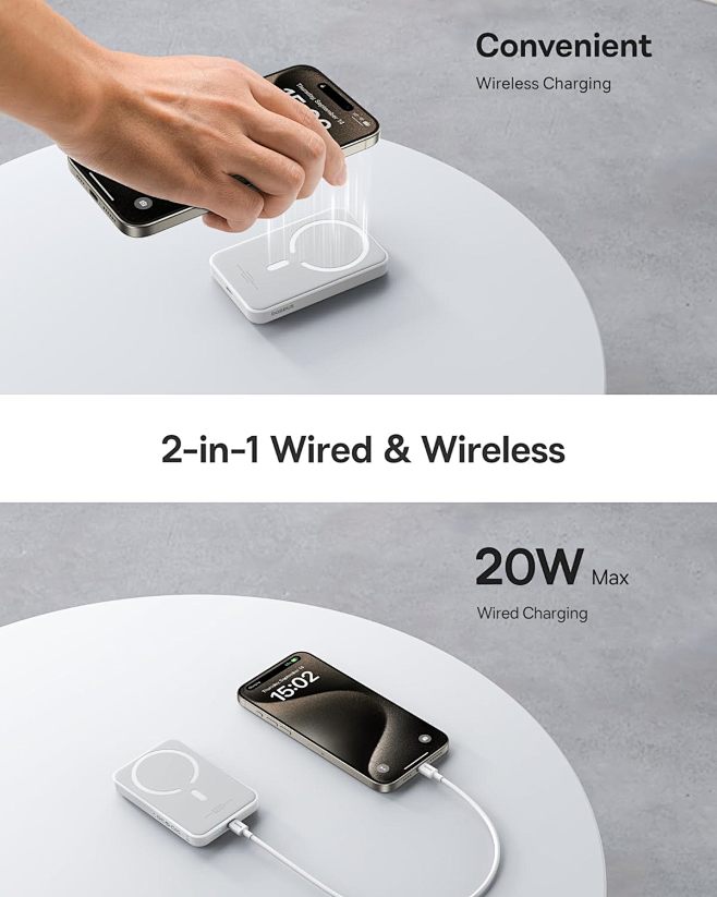 Amazon.com: Baseus 6000mah Magnetic Portable Charger Compact PD 20W USB ...