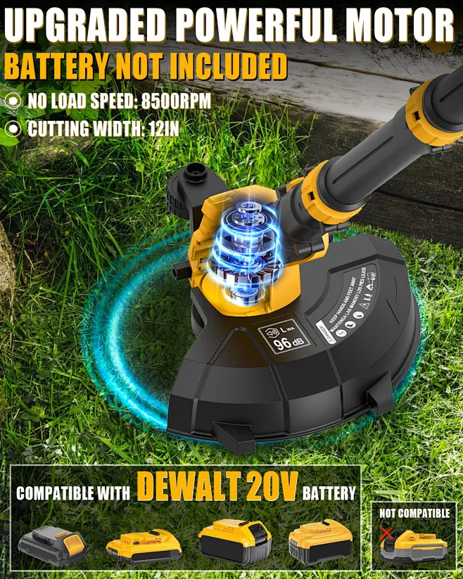 Amazon.com : Cordless String Trimmer Compatible with Dewalt 20V Max ...
