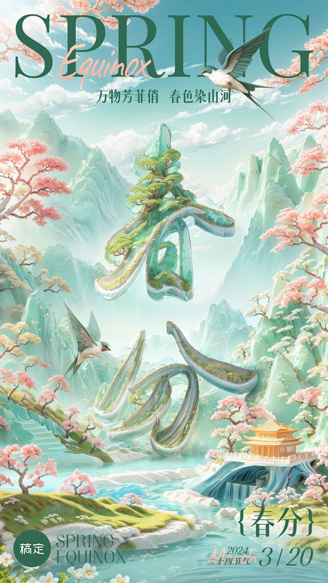 春分节气祝福3d手机海报AIGChttps://huaban.com/topics/chunfen/5911589-花瓣网