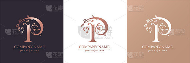 Premium Vector P标志。Monnogram,刻字。精英公司的个人标志或标志。