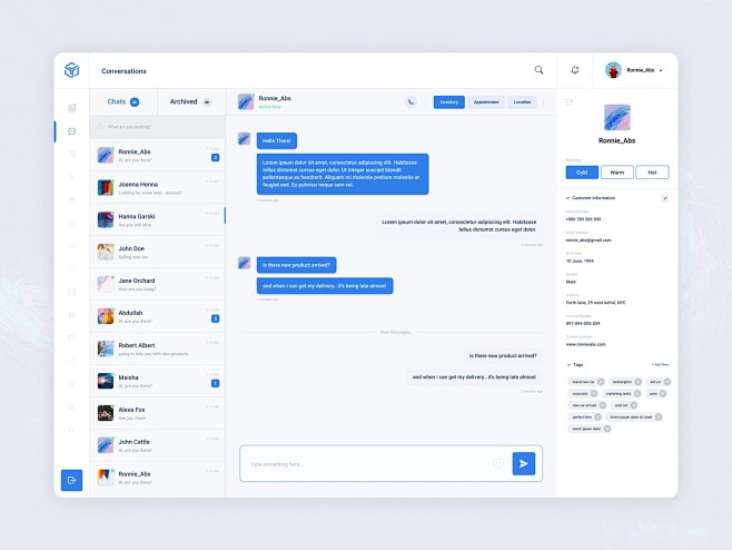 10款PC端聊天对话界面UI设计
