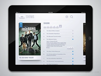 Tv shows ipad App ui界面设计-花瓣网