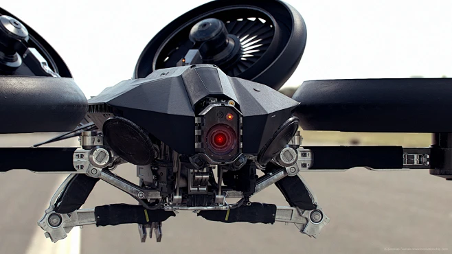 V-Tail Drone : A Sci-fi urban combat drone concept.-花瓣网