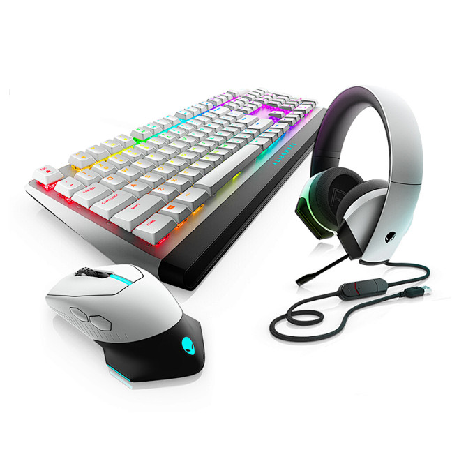 【外星人AW510K】外星人 Alienware AW610M 无线RGB鼠标 +AW510K红轴RGB机械键盘+AW510H电竞耳机 白色 ...