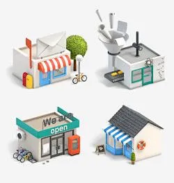 3D门头建筑高清图片素材库-88ICON-花瓣网