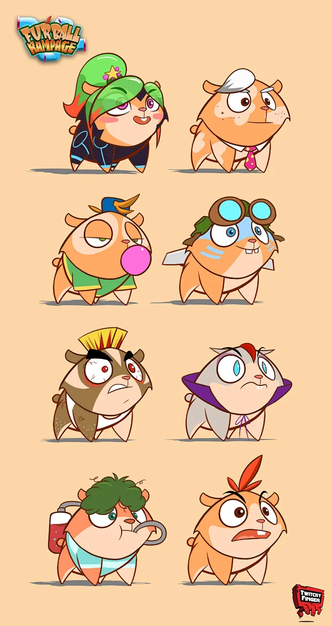 Here's some new characters from our upcoming game Furball Rampage for # ...