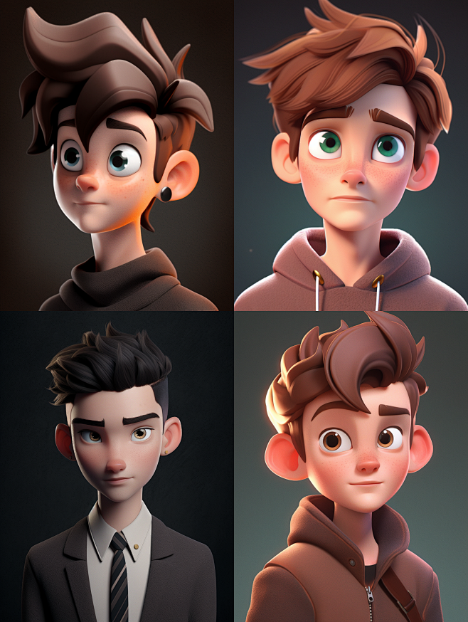 mantou_Handsome_boy_Portrait_cartoon_IP_character_task_Pixar_st ...